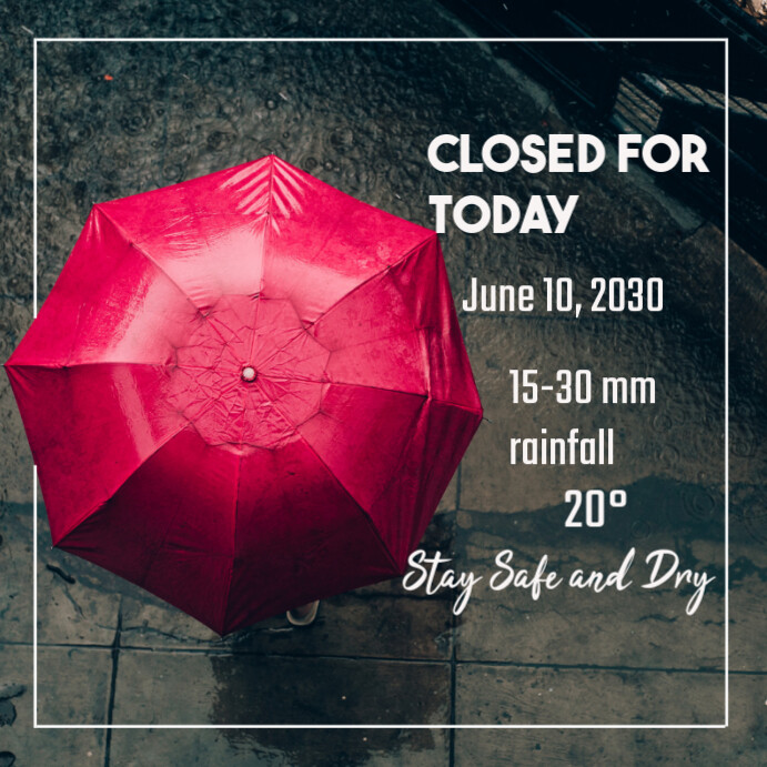 closed for today Template | PosterMyWall