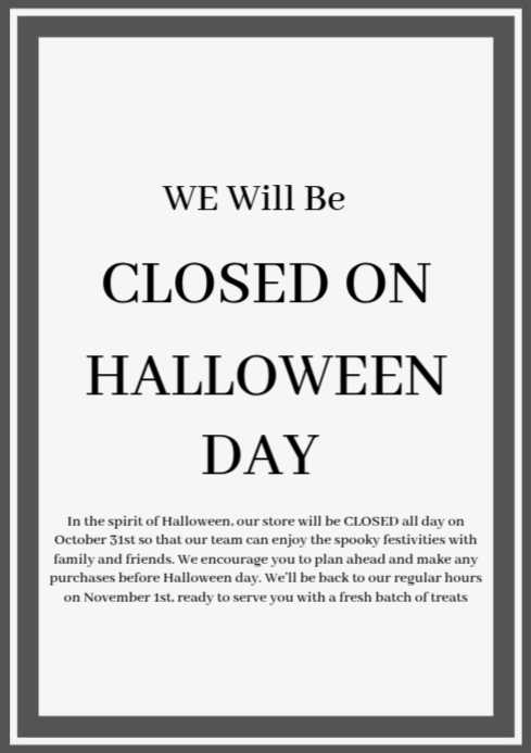 Modèle closed Halloween | PosterMyWall