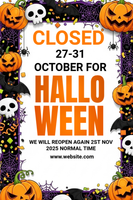 closed halloween Template | PosterMyWall