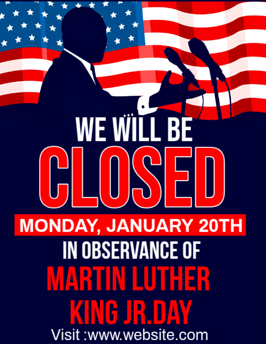 Plantilla de closed mlk day sign | PosterMyWall