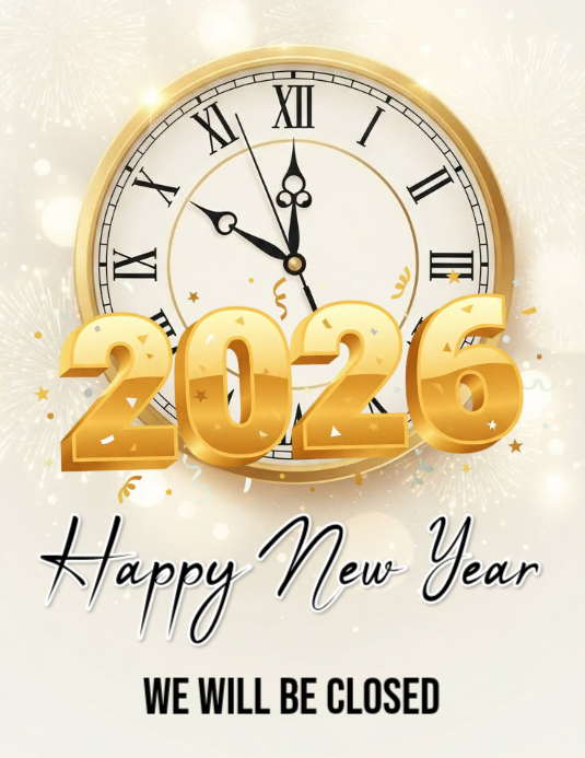 Closed new year 2026 Flyer Template | PosterMyWall