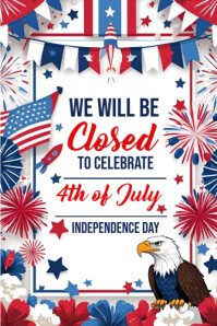 Closed on 4th of July independence day template 2025 | PosterMyWall