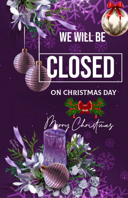 CLOSED ON CHRISTMAS Template | PosterMyWall