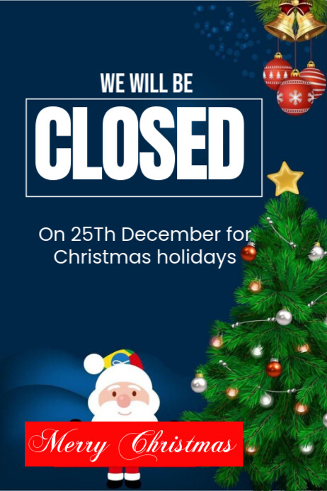 Closed on Christmas Template | PosterMyWall