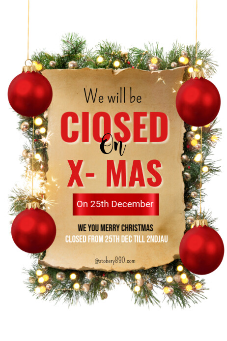 Copy of Closed on Christmas | PosterMyWall