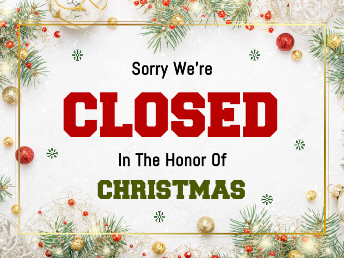 Closed on Christmas Template | PosterMyWall