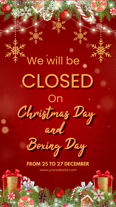 Copy of closed on christmas holidays (1) | PosterMyWall