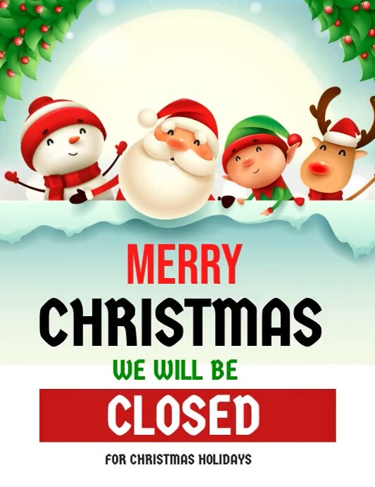 Copy of Closed on Christmas Holidays | PosterMyWall