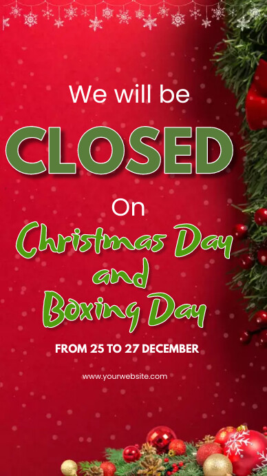 closed on christmas holidays Template | PosterMyWall