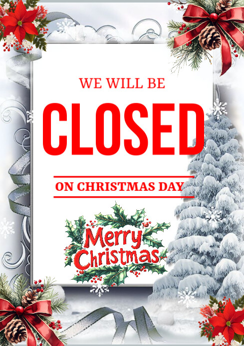 Closed on Christmas Template | PosterMyWall