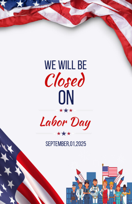 Closed on Labor day template 2025 | PosterMyWall