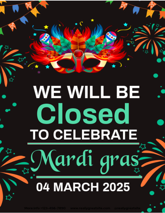 Copy of Closed on mardi gras template 2025 | PosterMyWall
