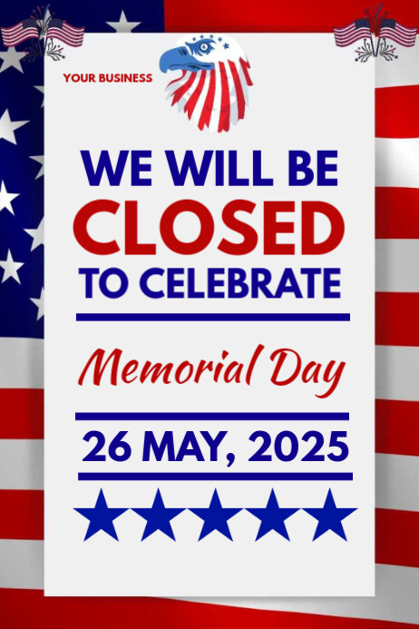 closed on memorial day template 2025 | PosterMyWall
