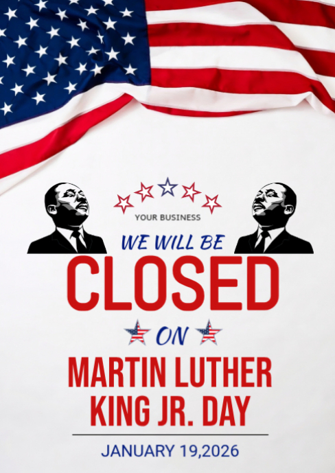 Closed On MLK Day Template 2026 | PosterMyWall