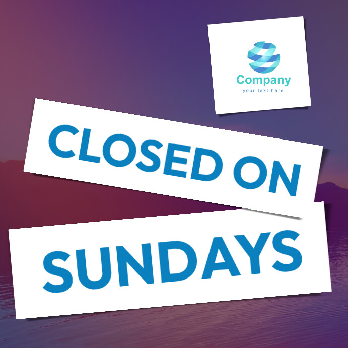 Closed on Sundays business flyer announcement Template | PosterMyWall