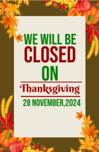 Closed On Thanksgiving 2024 Template | PosterMyWall