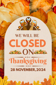 Closed for Thanksgiving 2024 Template | PosterMyWall