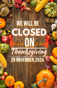Closed for Thanksgiving 2024 Template | PosterMyWall