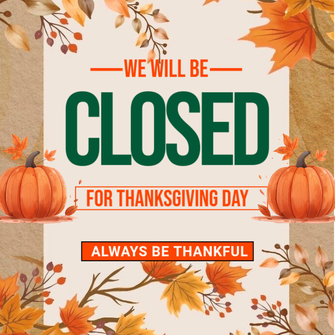 closed on thanksgiving Template | PosterMyWall