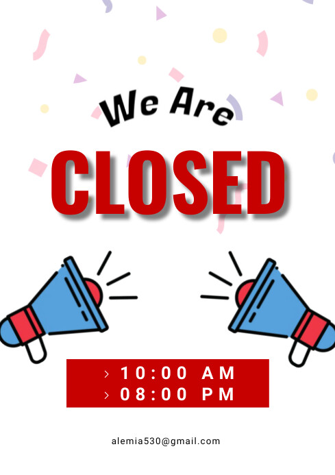 Plantilla de Closed poster | PosterMyWall