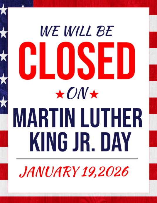 Closed Sign Mlk day Flyer (us Letter) Template | PosterMyWall