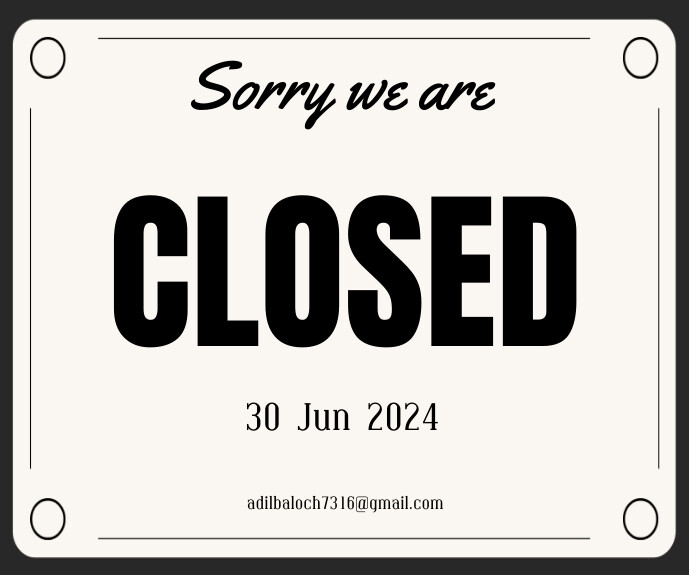 Closed template | PosterMyWall