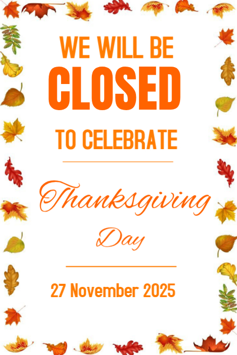 Closed thanksgiving day template 2025 | PosterMyWall