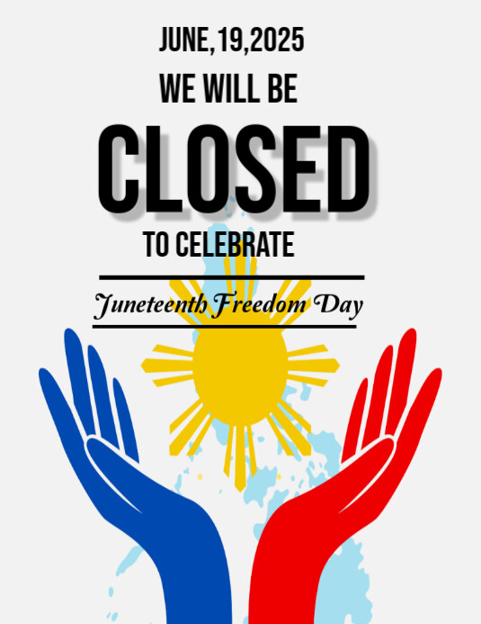 Closed to celebrate Juneteenth freedom day template 2025 | PosterMyWall