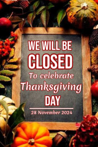 Closed On Thanksgiving 2024 Template | PosterMyWall