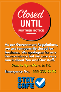 Closed until Further Notice Template | PosterMyWall