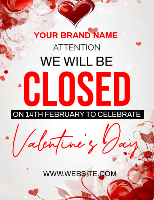Plantilla de closed valentines day poster | PosterMyWall