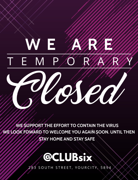 Closing flyer, corona virus flyer, campaign Template | PosterMyWall