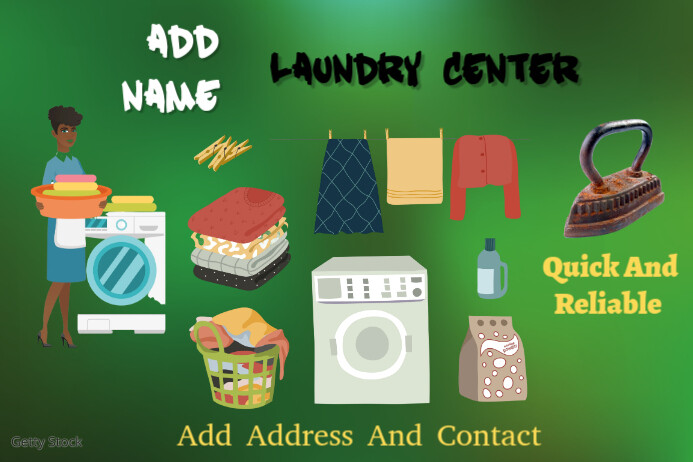 Clothes Laundry center Template | PosterMyWall