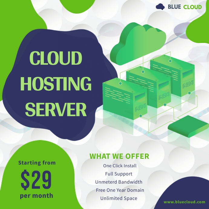 Cloud housing server Instagram post Template | PosterMyWall