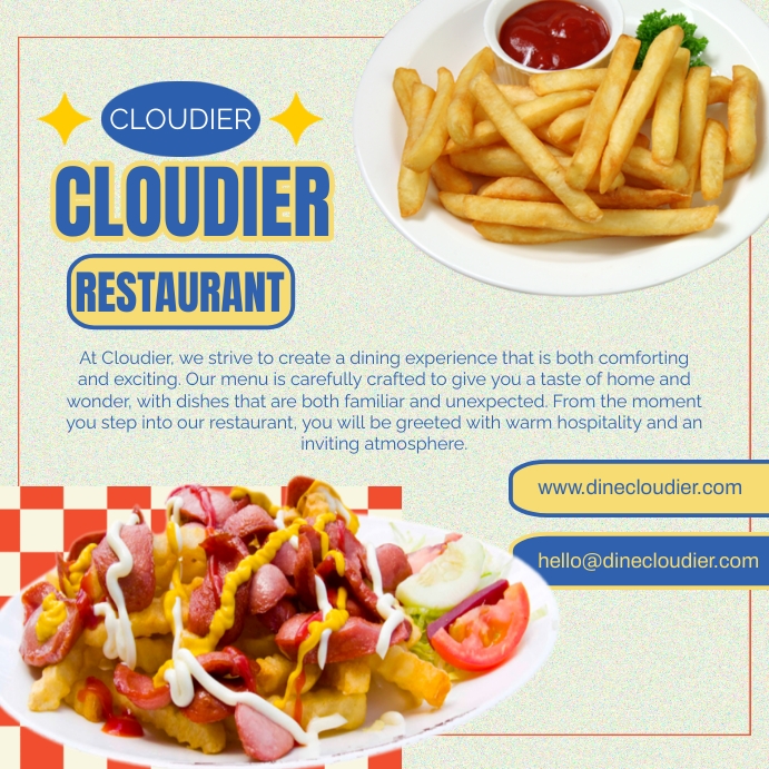 Cloudier Restaurant Template | PosterMyWall