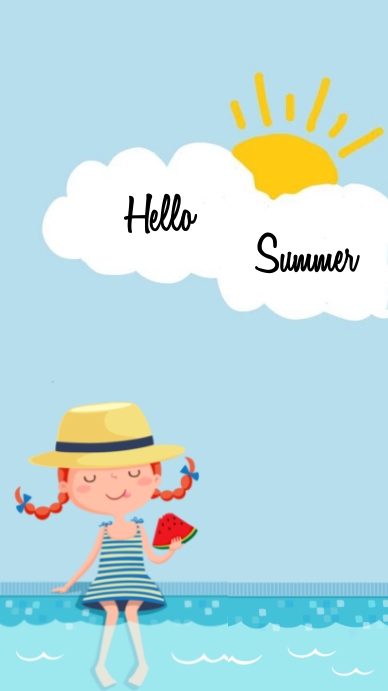 Cloudy sunshine hello summer Templat | PosterMyWall