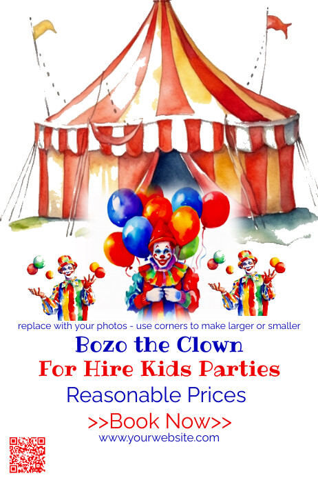 Clown Advertising Poster Template | PosterMyWall