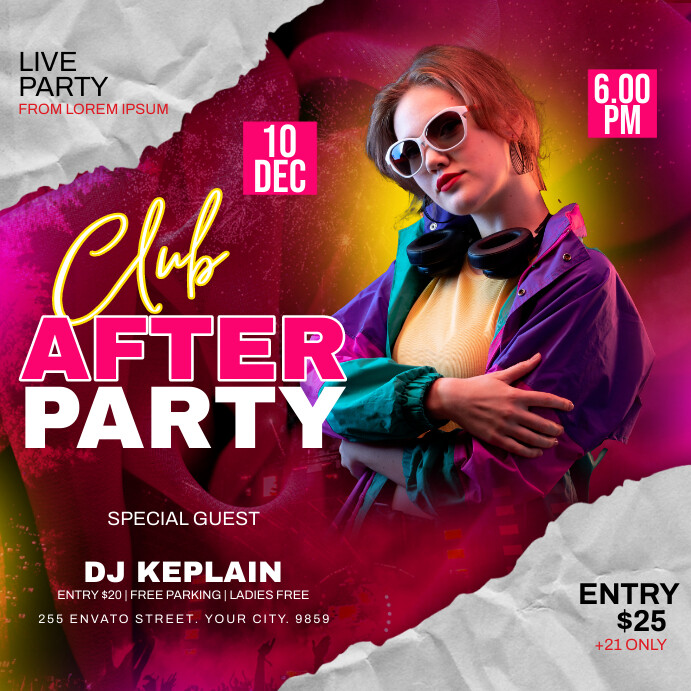 Club After Party Ads Template | PosterMyWall