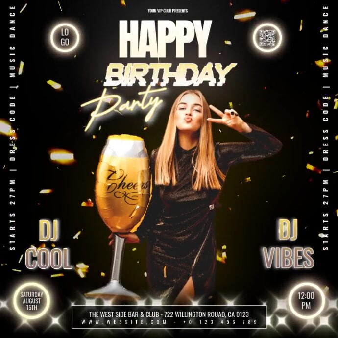 Club Birthday Party ad Template | PosterMyWall