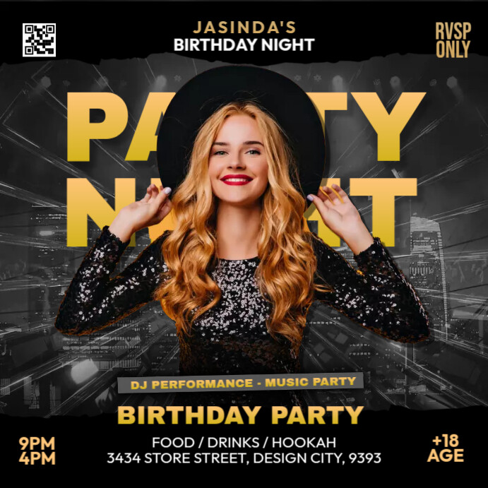 Club Birthday Party Ads Template | PosterMyWall