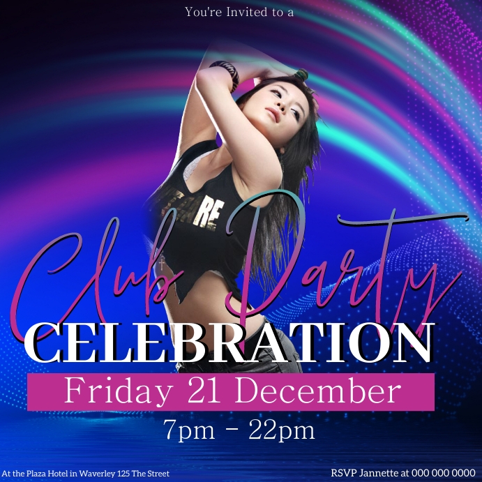 Copy of club BIRTHDAY PARTY INVITATION TEMPLATE | PosterMyWall