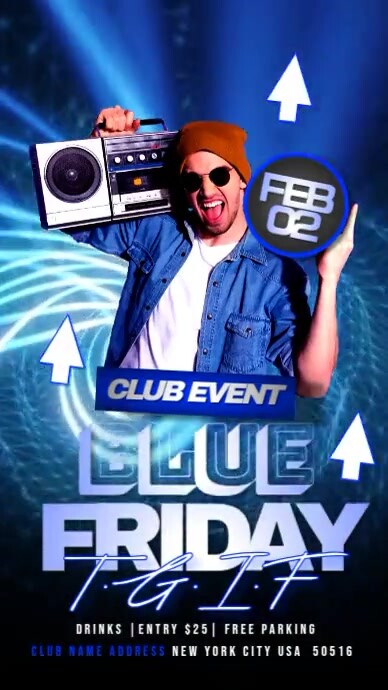 Club Blue Friday Template | PosterMyWall
