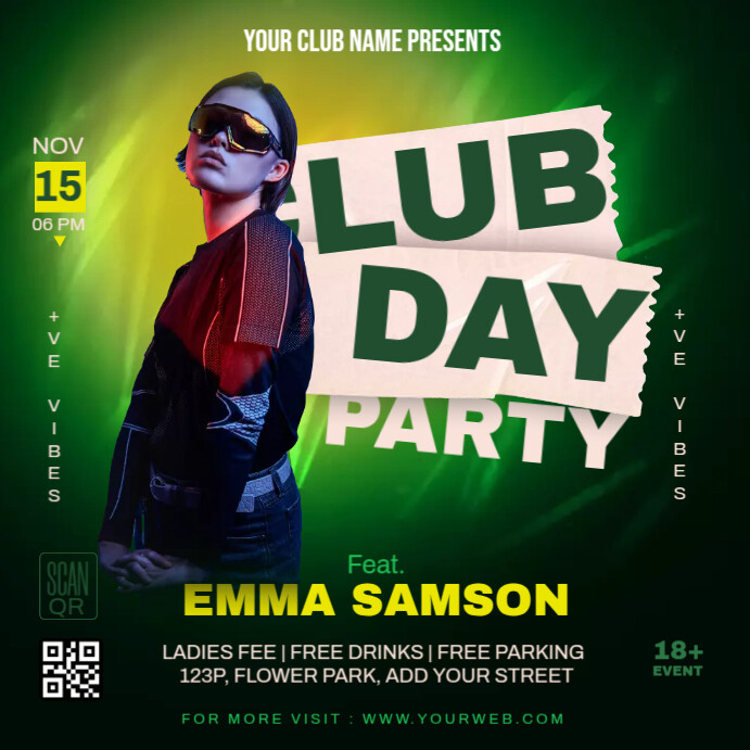 Club Day Party Ads Template | PosterMyWall