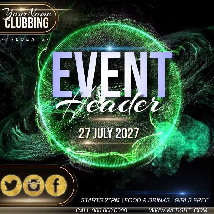 club event ad instagram Template | PosterMyWall