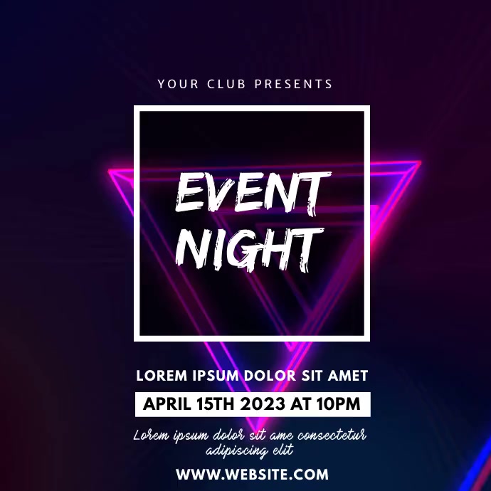 Club Event Party Video Ad Template | PosterMyWall