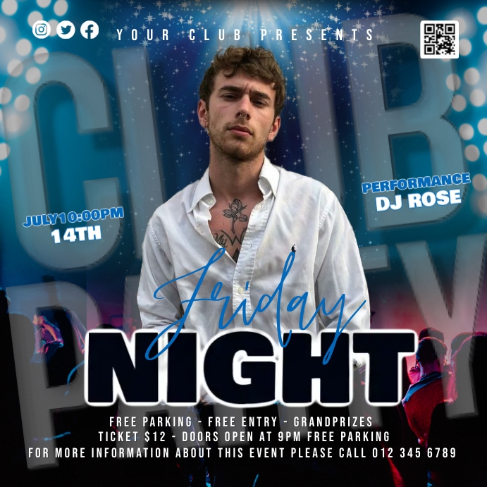 Club Friday Night Ads Template | PosterMyWall