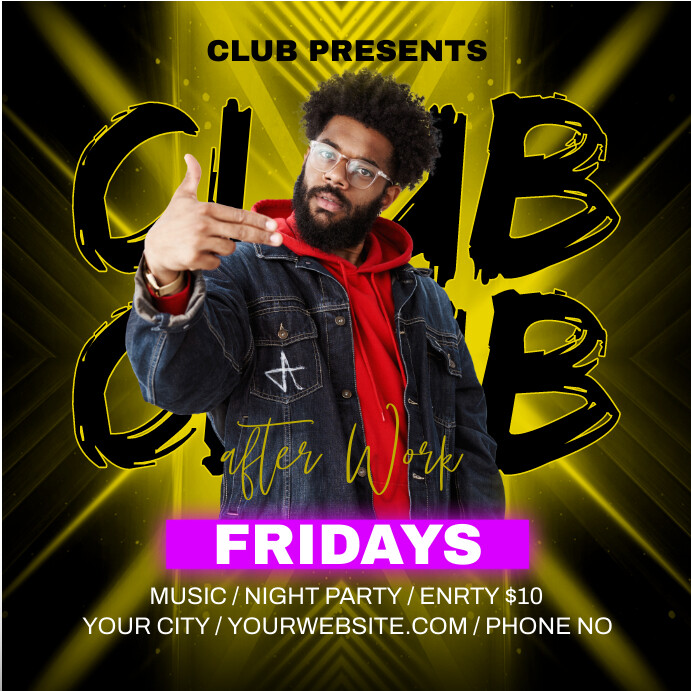Club Friday Party Ads Template | PosterMyWall