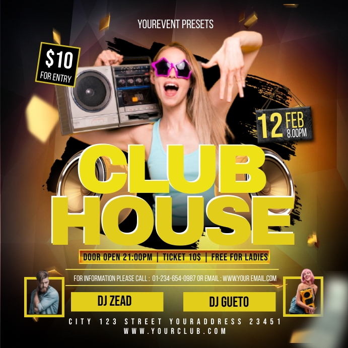 Club House Night Party Template | PosterMyWall