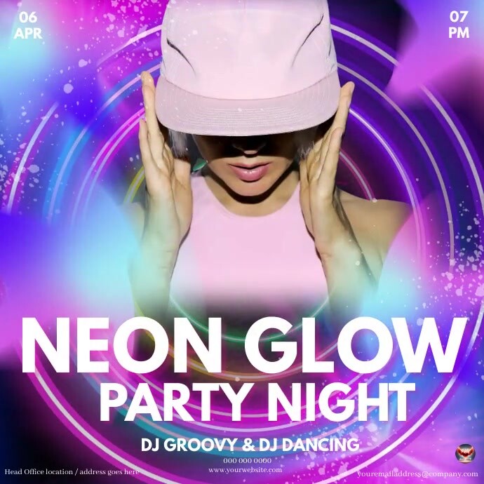 CLUB NEON GLOWING PARTY EVENT TEMPLATE | PosterMyWall