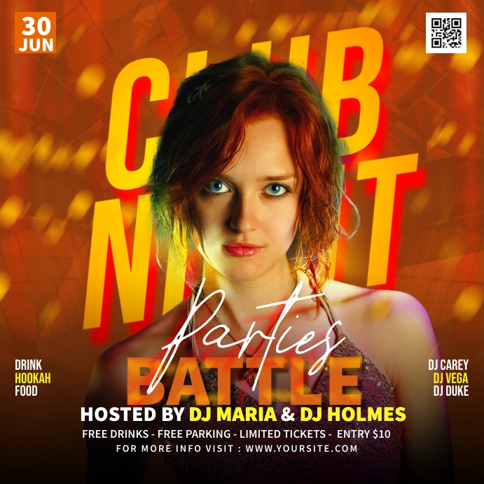 Plantilla de De Anuncios Nocturnos de Clubes | PosterMyWall